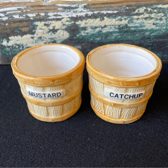 Vintage | Dining | Monte Verde Mustard Ketchup Bucket Condiment Jars ...